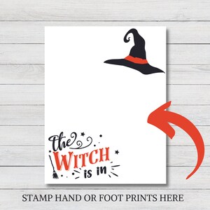 The Witch is in Halloween Handprint Activity Craft, Halloween Decor ...