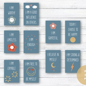 60 Positive Affirmation Cards for Kids, Motivational Cards Bundle ...
