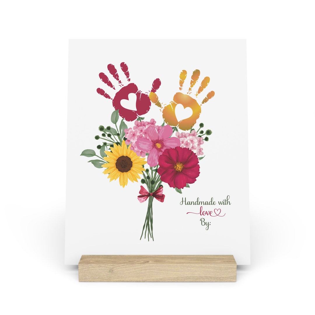 Mother's Day Flower Handprint Craft, Baby Toddler Kids Art Crafts ...