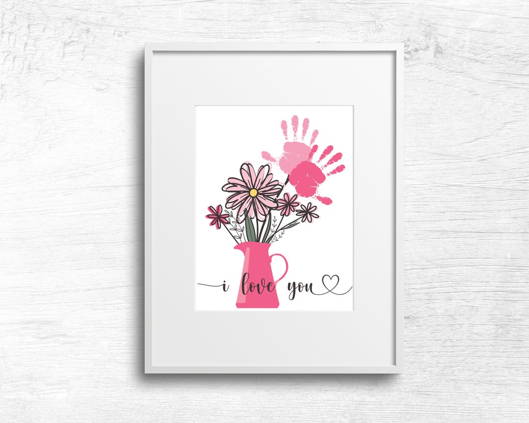 Summer Spring Flower Vase Handprint Kid Craft, Toddler Activity ...