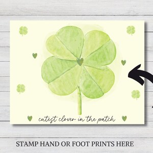 Cutest Clover in the Patch Art Handprint, St Patrick's Day Handprints ...