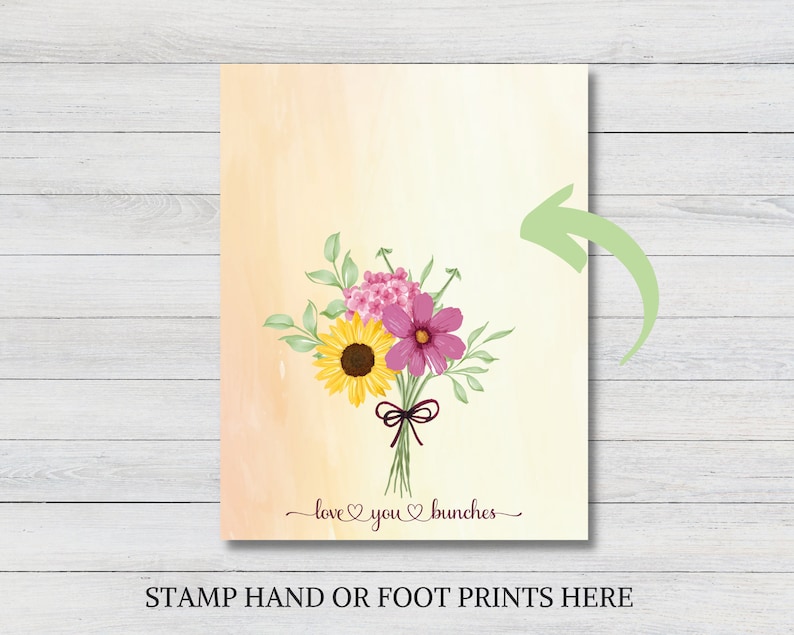 Love You Bunches Mother's Day Flower Handprint Craft Baby - Etsy