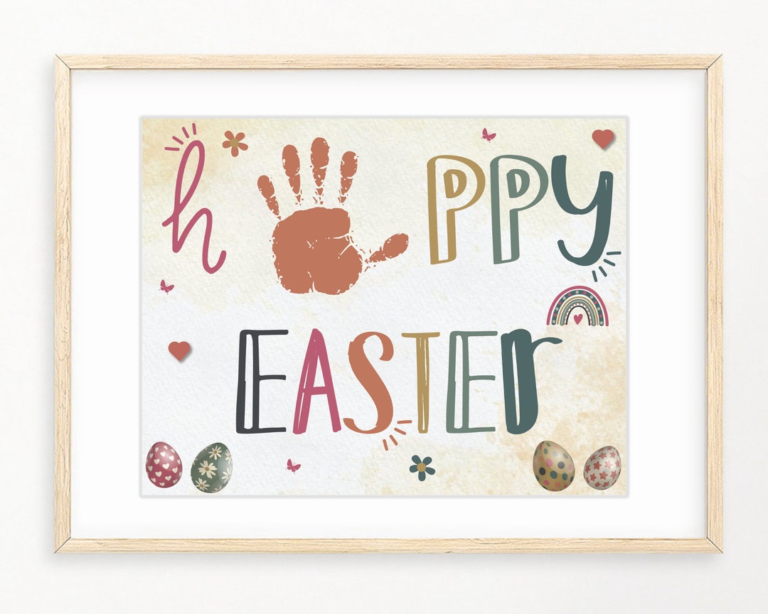 Happy Easter Handprint Craft, Baby Toddler Kids Art Craft, Easter ...