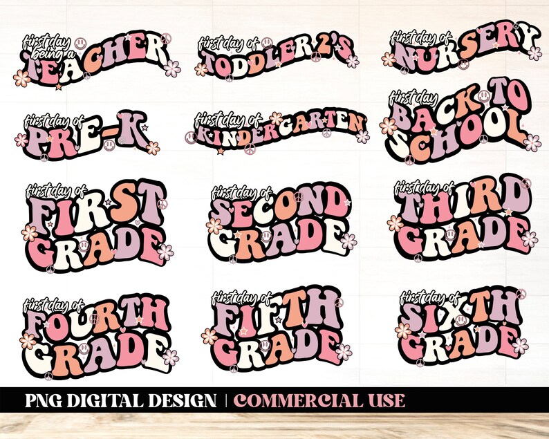 Back to School PNG Grades Bundle PNG School Pack First Day - Etsy