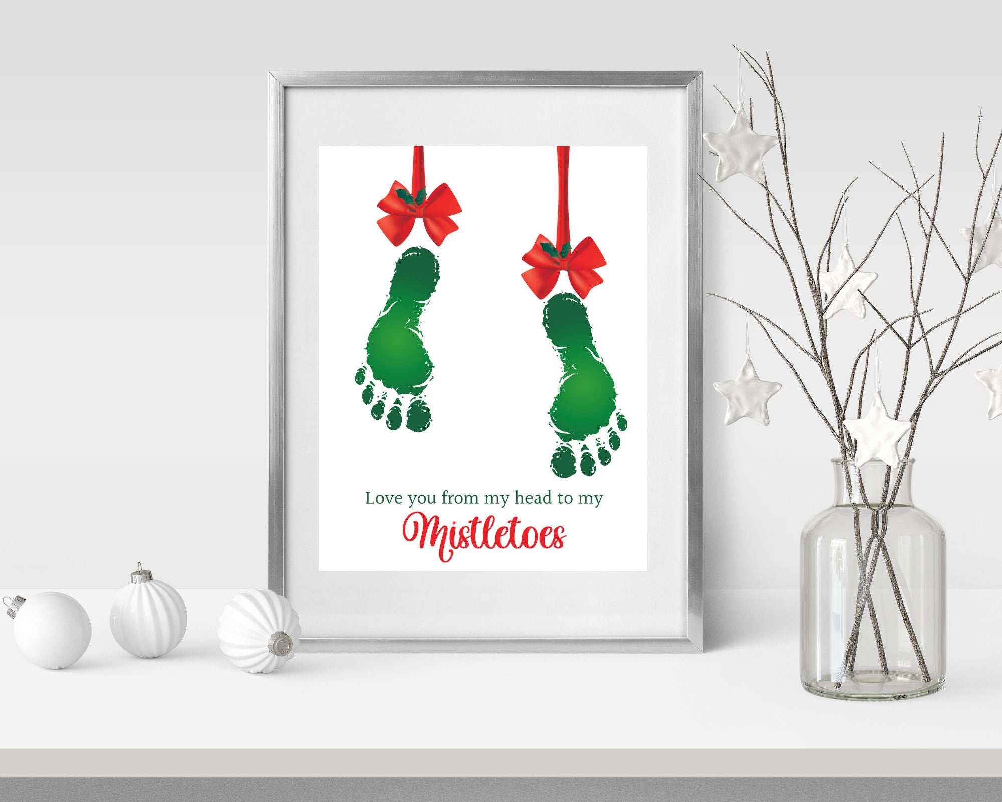 Mistletoe Footprints, Baby Toddler Kids Art Crafts, First Christmas ...