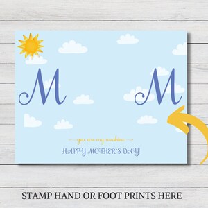 You Are My Sunshine Mother's Day Handprint Craft, Baby Toddler Kids Art ...
