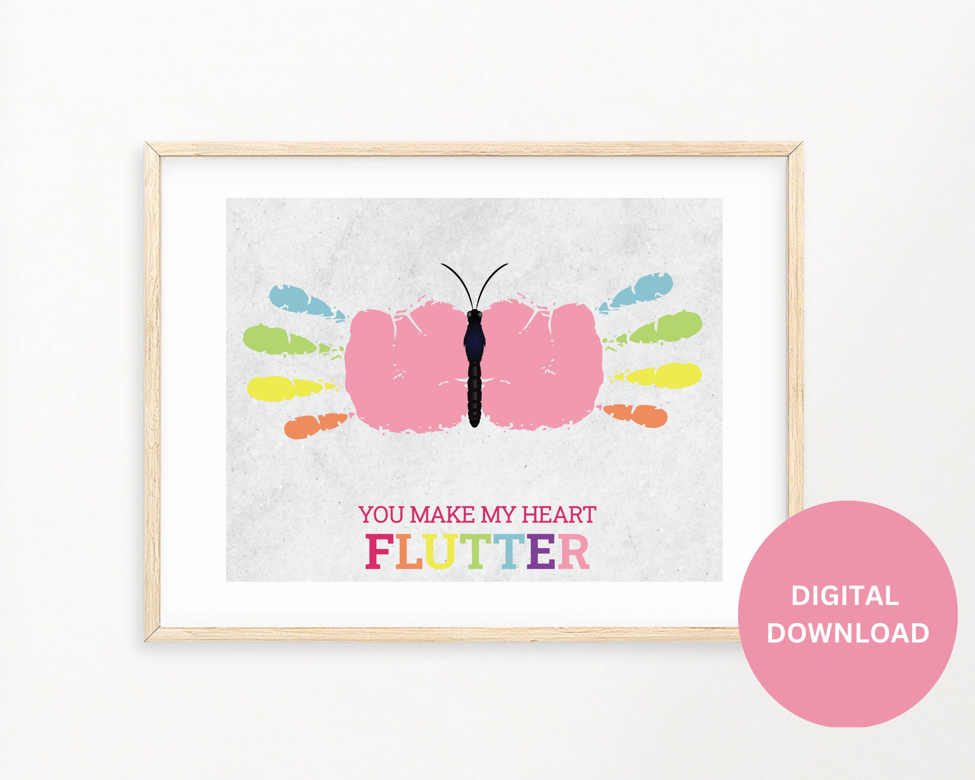 You Make My Heart Flutter Valentine's Day Handprint Art, DIY Kids Craft ...