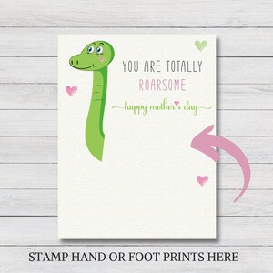 You Are Totally Roarsome Mother's Day Dino Handprint Craft, Baby ...