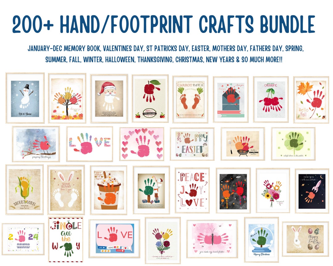 200+ Handprint Footprint Bundle, Baby Toddler Kids Art, Holiday ...