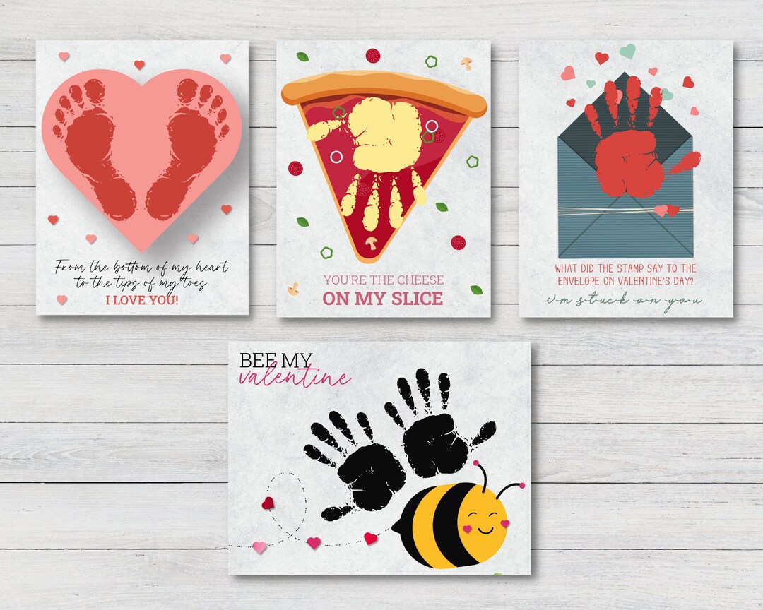 Set of 4 Bundle Handprints Footprints, Baby Toddler Kids Art Crafts ...