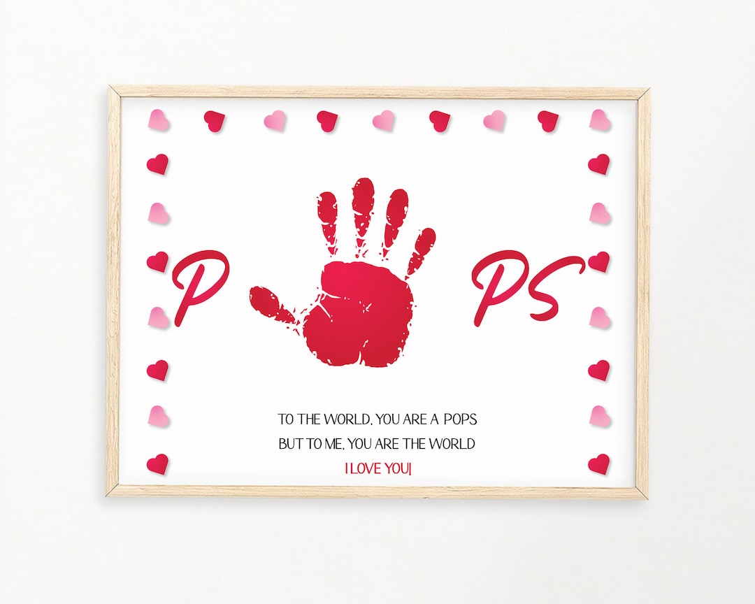 Pops Handprint Art, Baby Toddler Kids Crafts, Keepsake Memory ...