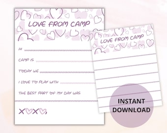 PRINTABLE Summer Camp Stationery / Printable Fill in the Blank - Etsy