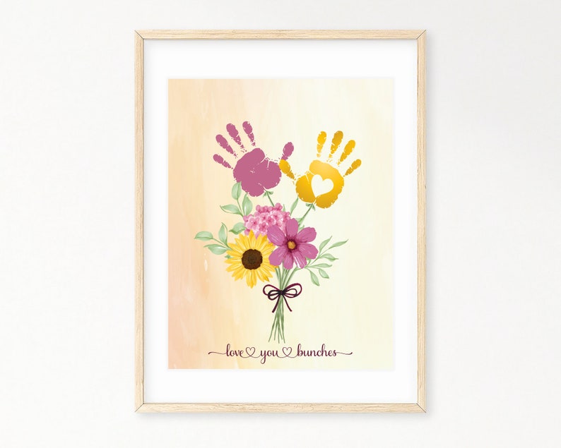 Love You Bunches Mother's Day Flower Handprint Craft Baby - Etsy