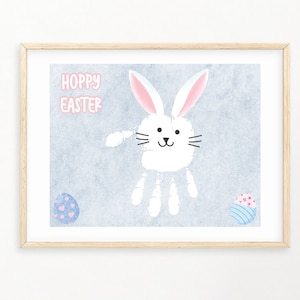 Hoppy Easter Handprint Printable Card, Hoppy Easter Crafts for Kids ...