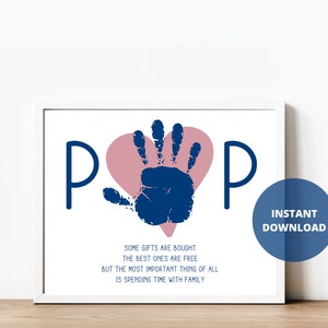 Pop Dad Father's Day Handprint Footprints Craft Activity, Keepsake ...