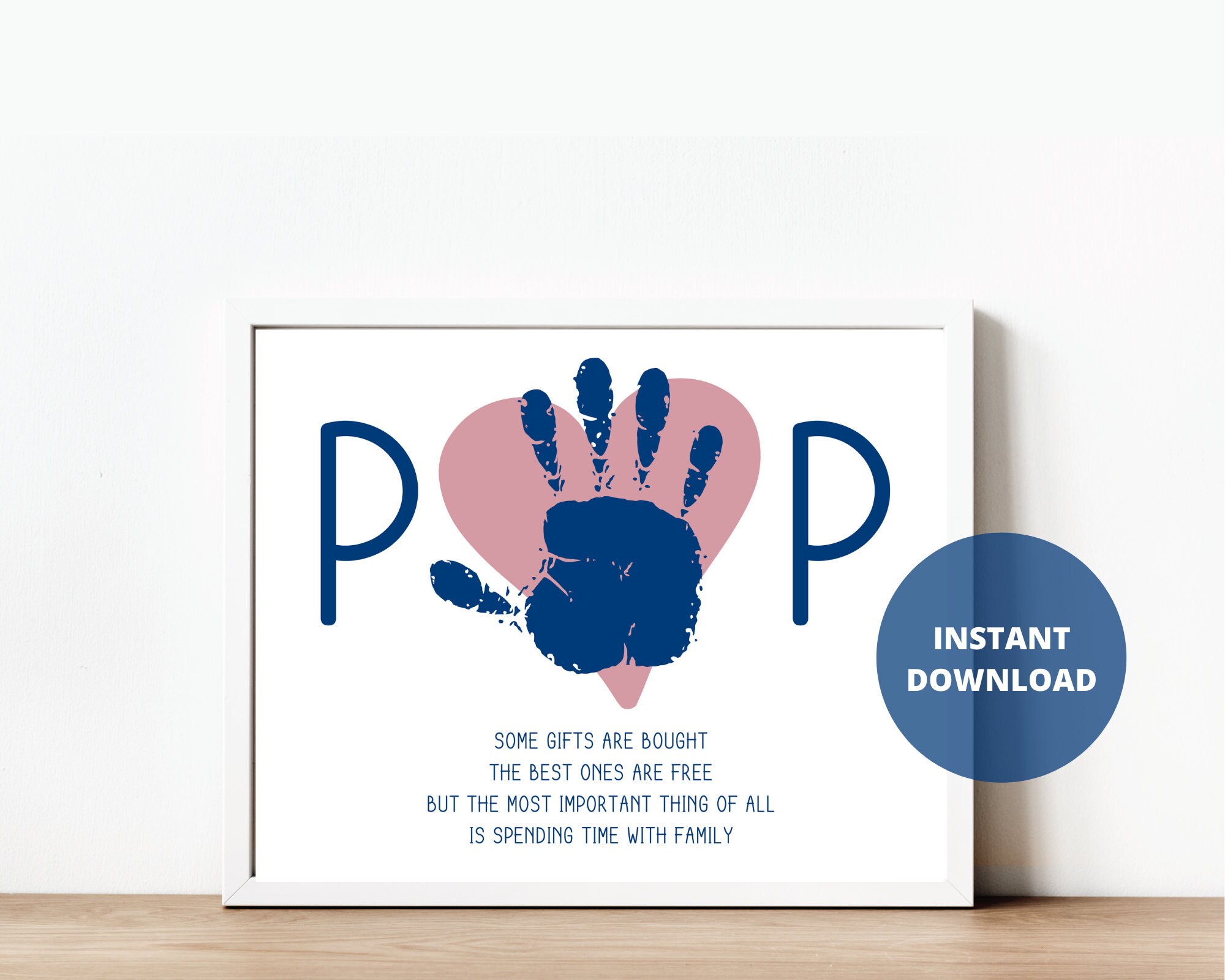 Pop Dad Father's Day Handprint Footprints Craft Activity, Keepsake ...
