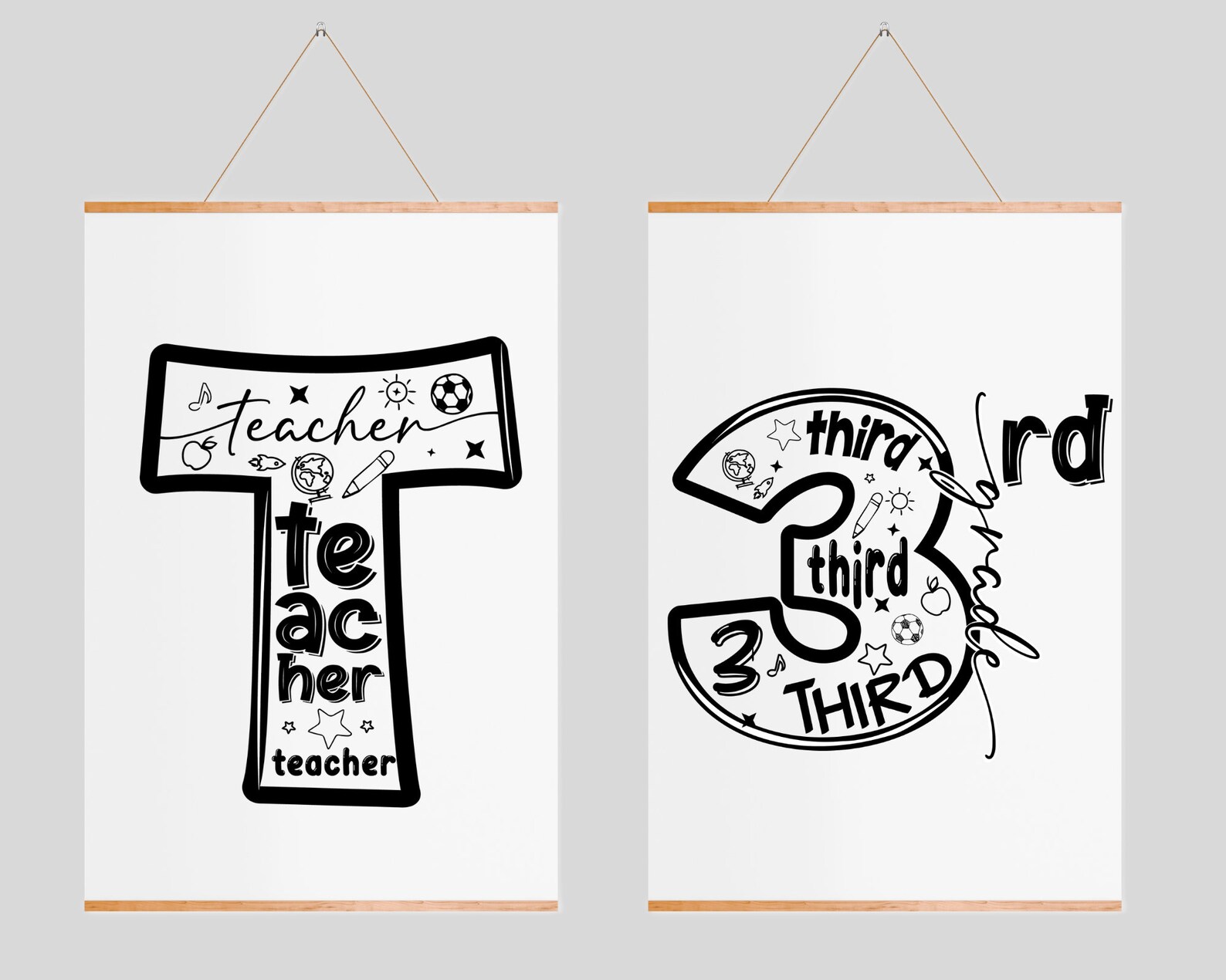 Back to School Bundle Black White SVG Pack Toddler 2s - Etsy