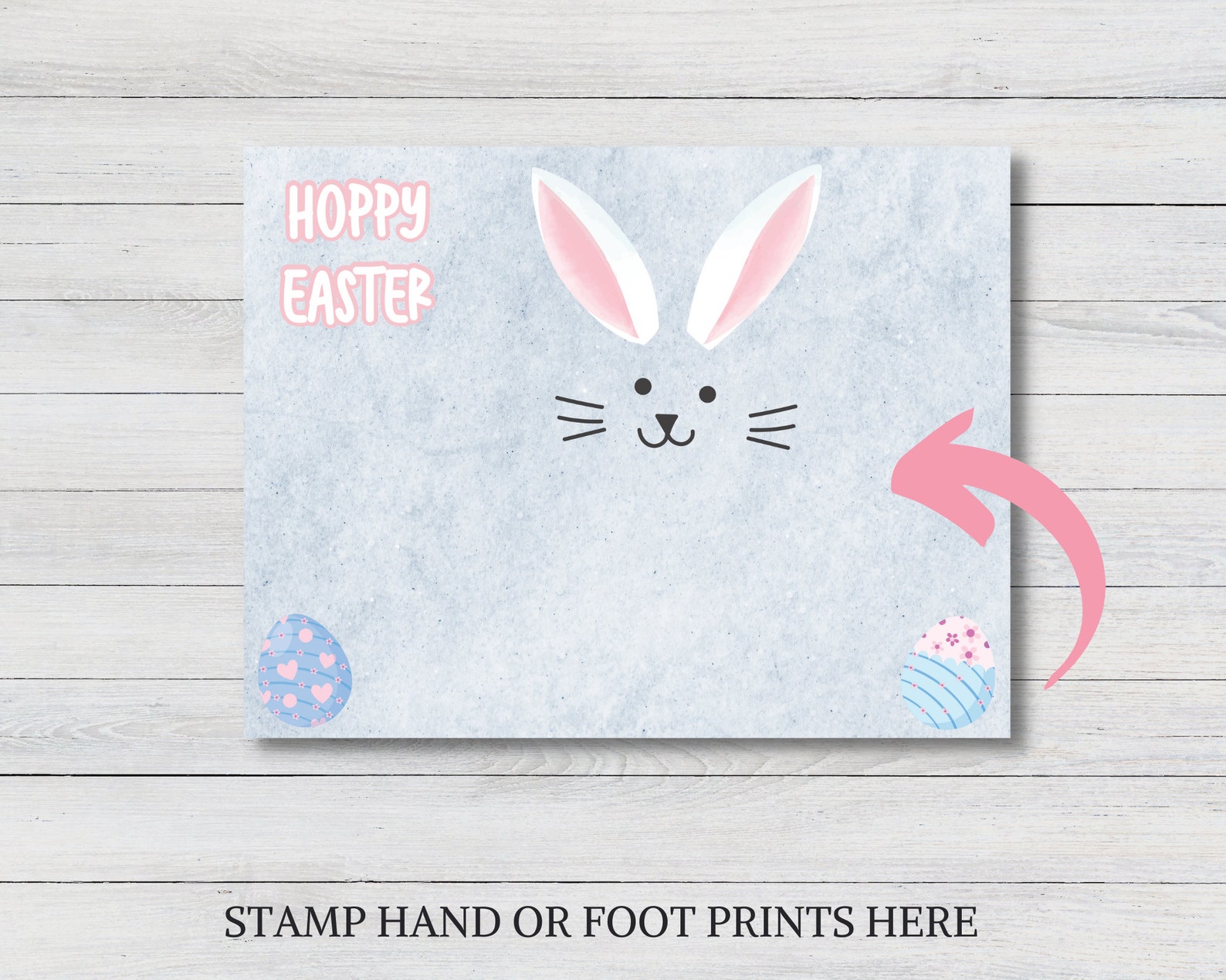 Hoppy Easter Handprint Printable Card, Hoppy Easter Crafts for Kids ...