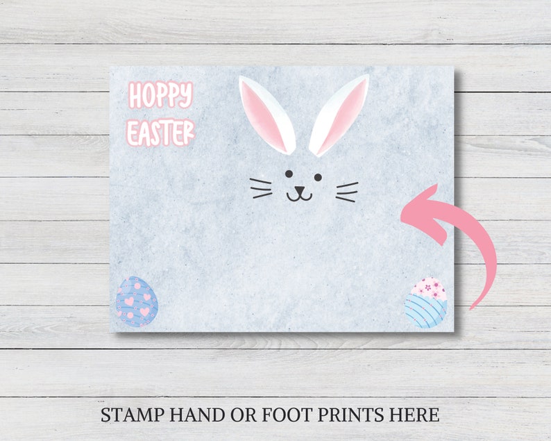 Hoppy Easter Handprint Printable Card, Hoppy Easter Crafts for Kids ...