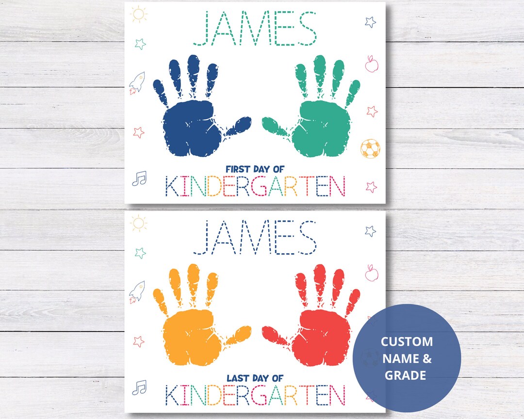 Custom Name and Grade Back to School Kids Activity Sign, First Day of ...