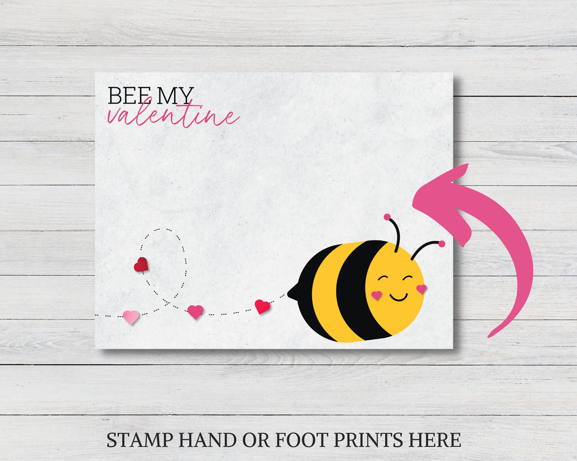 Bee My Valentine Handprint Art, Baby Toddler Kids Handprint Art ...