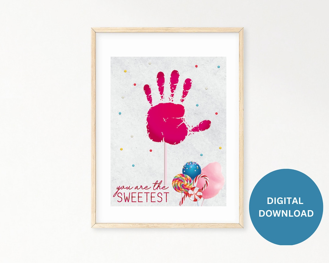 You Are the Sweetest Candy Kids Handprint Art Print, Baby Toddler Kids ...
