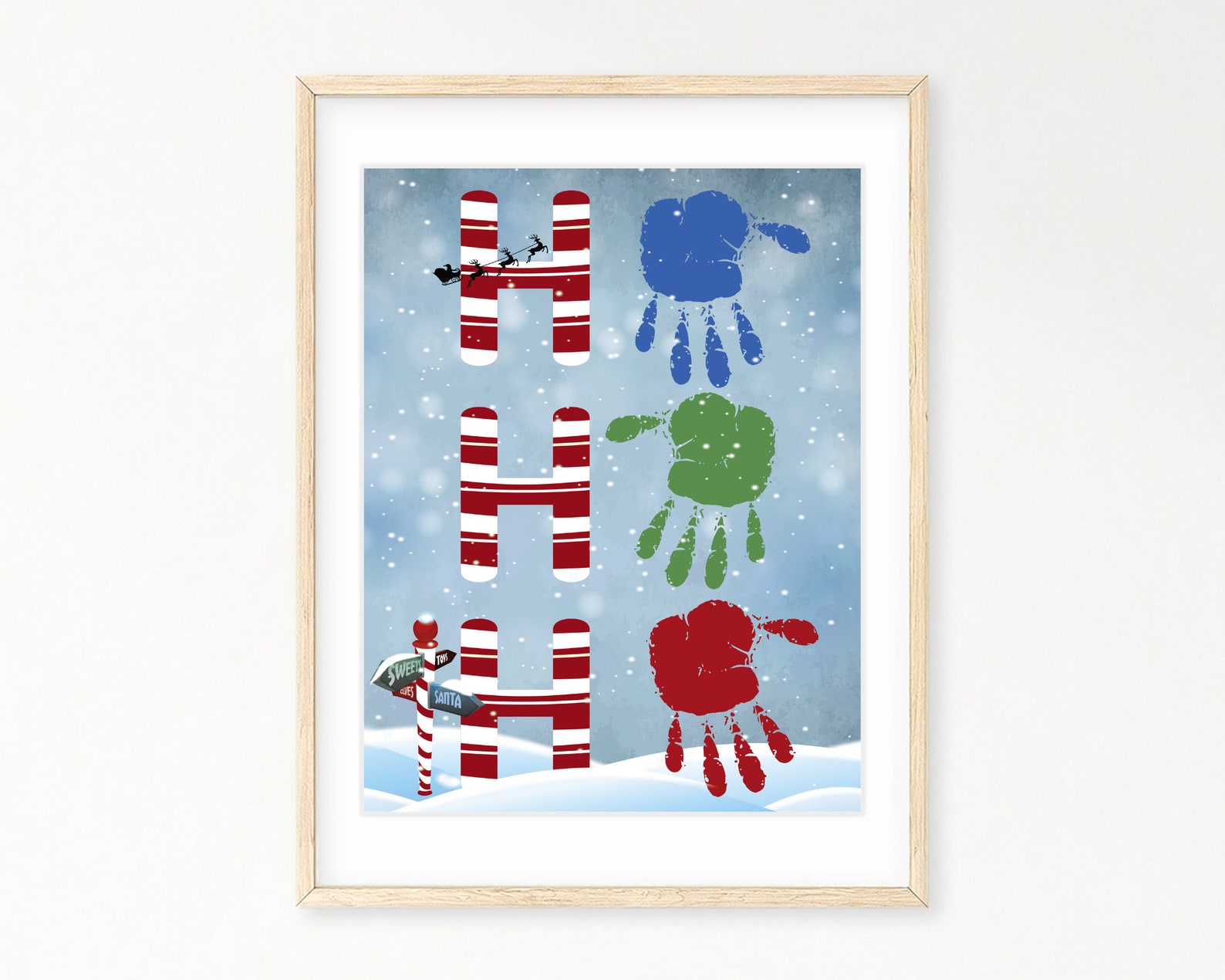 Ho Ho Ho Christmas Handprint Art, DIY Crafts for Kids, Christmas ...