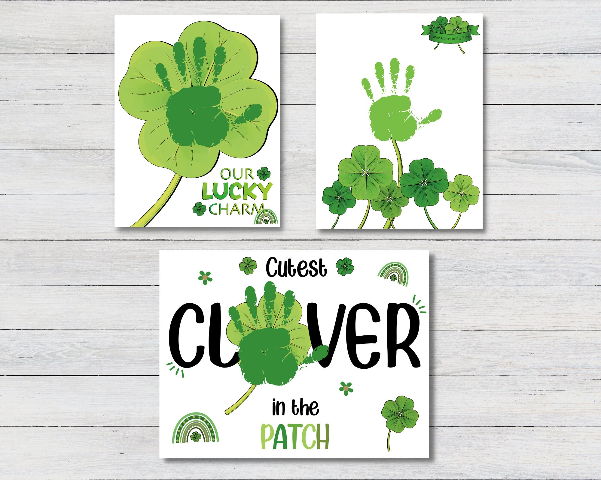 Set of 3 St. Patricks Day Handprints Bundle Art Activity Baby - Etsy