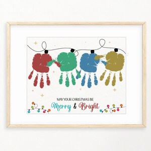 Christmas Handprint Art, DIY Kids Craft, Christmas Lights Handprint ...