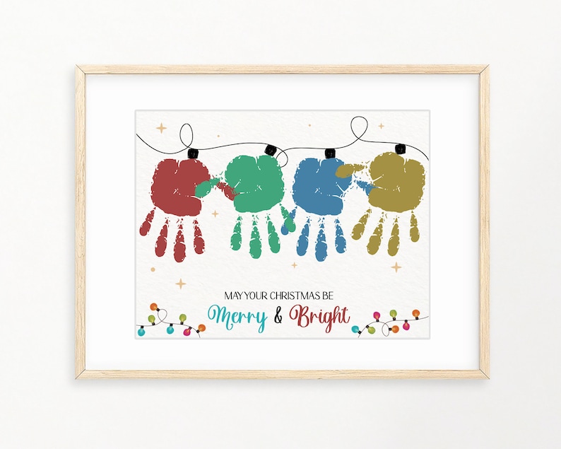 Christmas Handprint Art DIY Kids Craft Christmas Lights - Etsy
