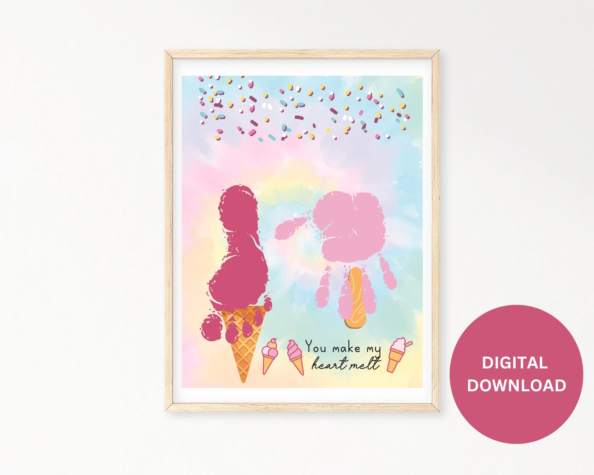 Summer Handprint Art DIY Kids Crafts Ice Cream Handprint - Etsy