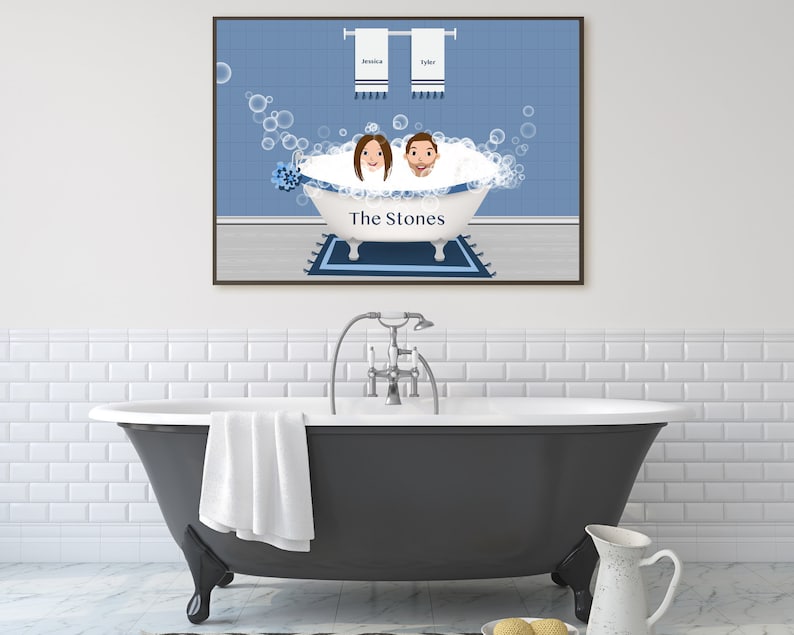 Personalized Bathtub Family Portrait Characters Printable - Etsy