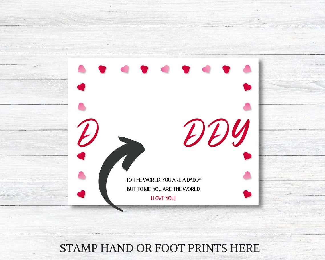 Daddy Love Handprint Art, DIY Kids Craft, Valentine Daddy Handprint ...
