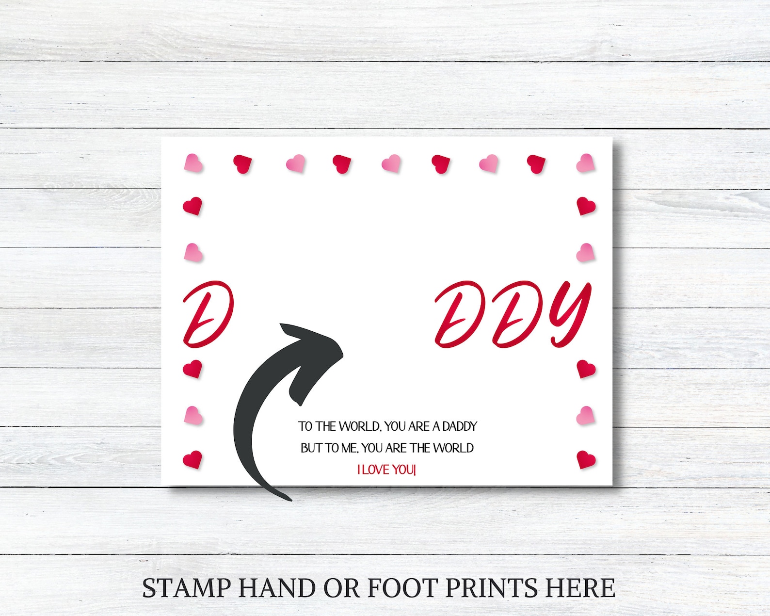 Daddy Love Handprint Art, DIY Kids Craft, Valentine Daddy Handprint ...