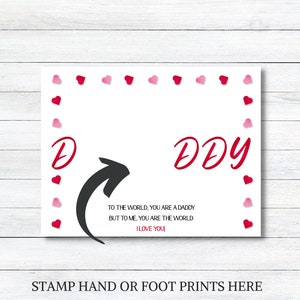 Daddy Love Handprint Art, DIY Kids Craft, Valentine Daddy Handprint ...