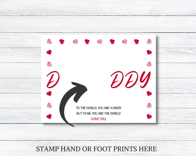 Daddy Love Handprint Art, DIY Kids Craft, Valentine Daddy Handprint ...
