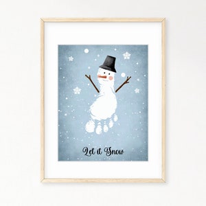 Let It Snow Christmas Footprint Art, DIY Kids Craft, Christmas ...