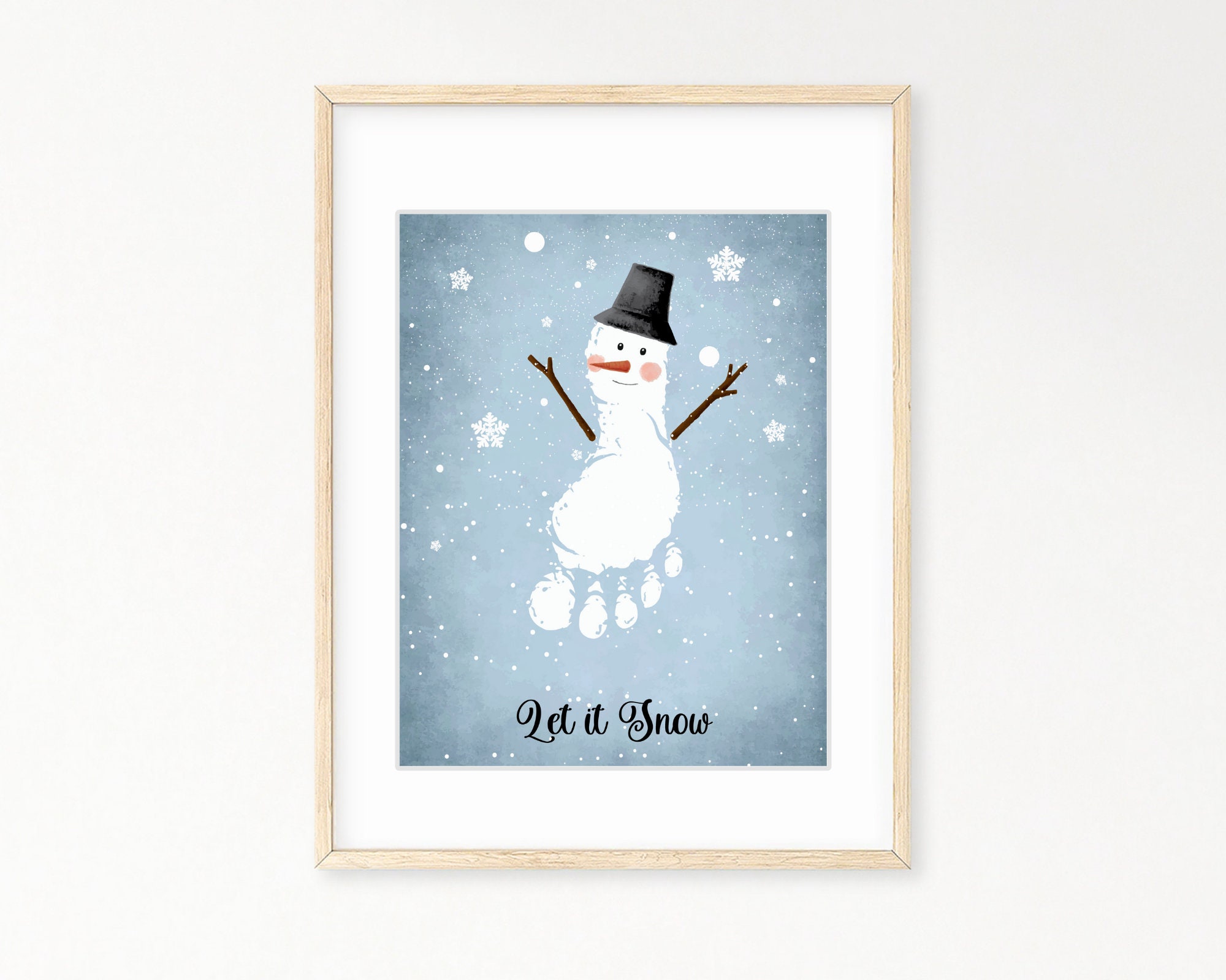 Let It Snow Christmas Footprint Art, DIY Kids Craft, Christmas ...