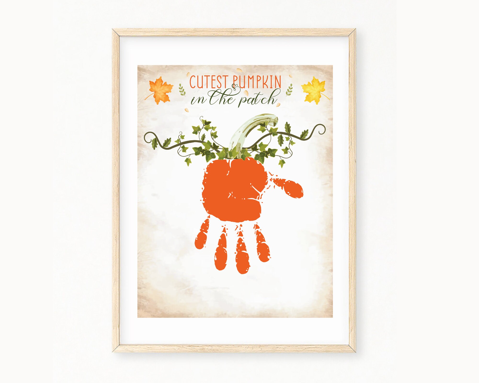 Cutest Pumpkin in the Patch Handprint Art, Baby Toddler Art Craft, DIY ...