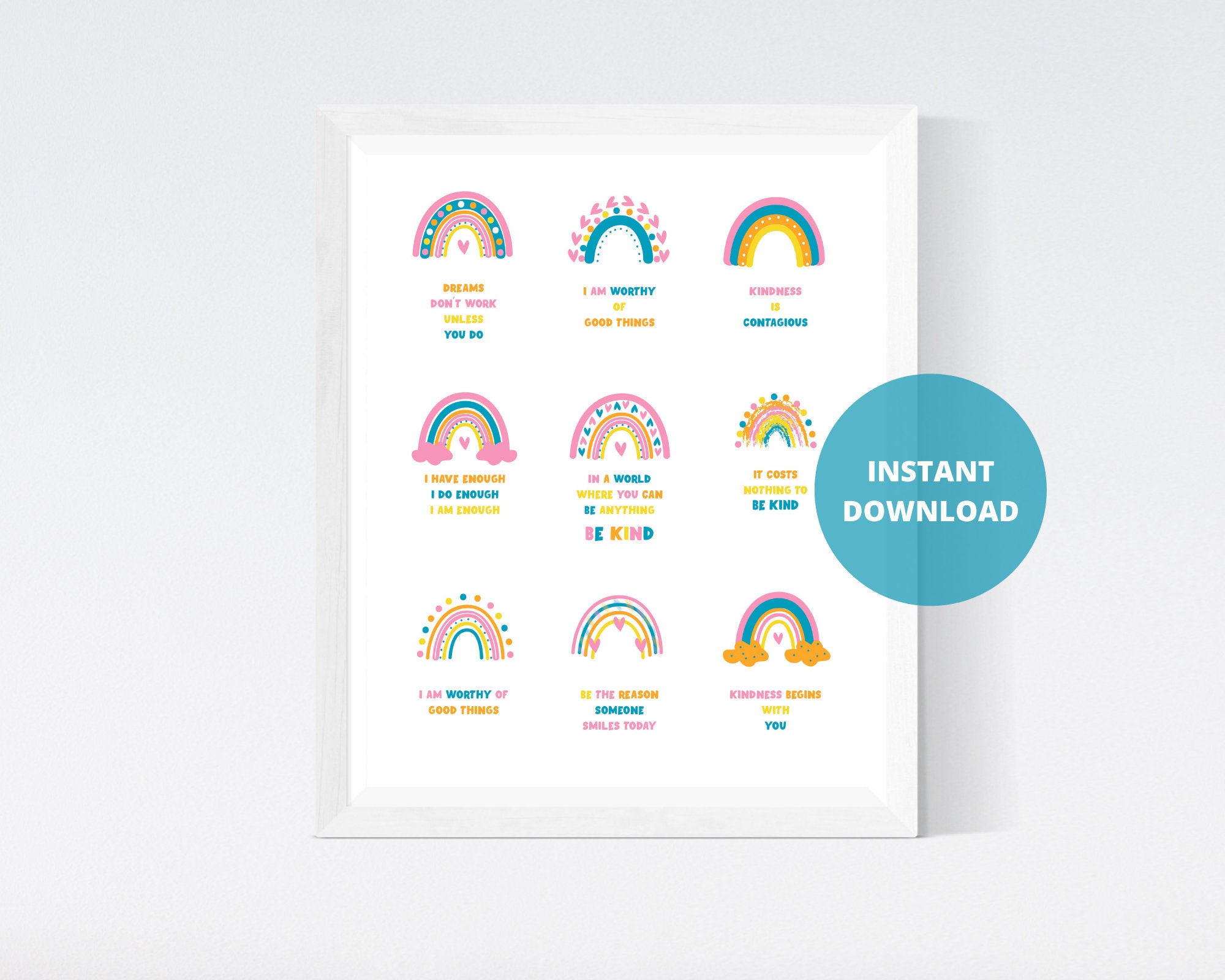 Rainbow Inspirational Quotes Wall Art Decor Classroom - Etsy