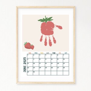 2025 12 Month Handprint Calendar, DIY Kids Toddler Baby Craft, Calendar ...