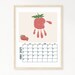 2025 12 Month Handprint Calendar, DIY Kids Toddler Baby Craft, Calendar ...