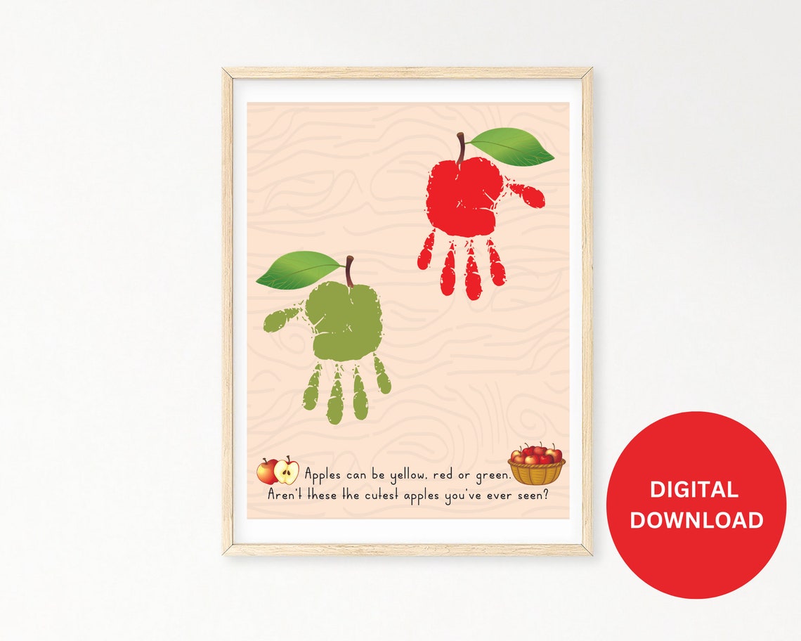Apple Fall Handprint Art, DIY Kids Crafts, Apple Handprint Keepsake ...