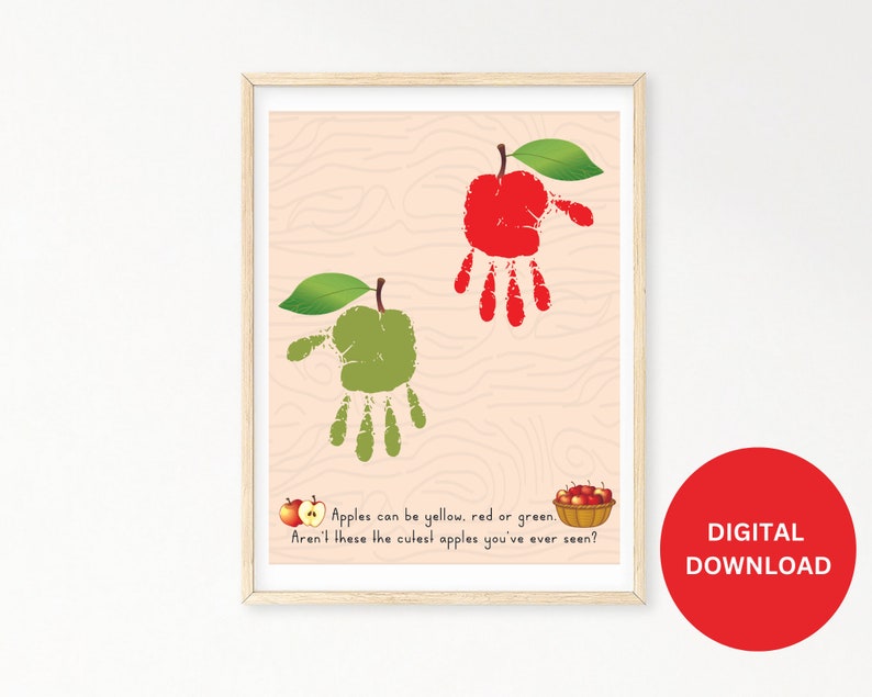 Apple Fall Handprint Art, DIY Kids Crafts, Apple Handprint Keepsake ...