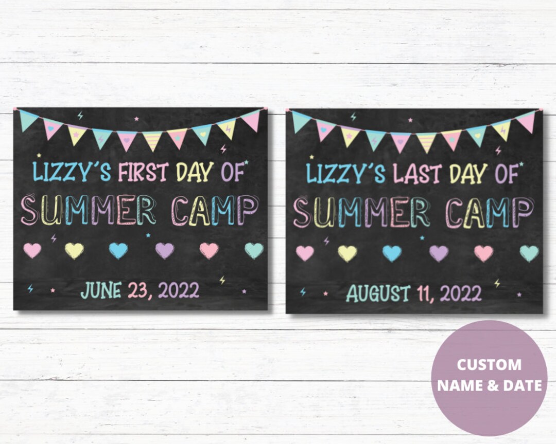 Summer Camp Printable Bundle, First Day Summer, Last Day of Summer ...