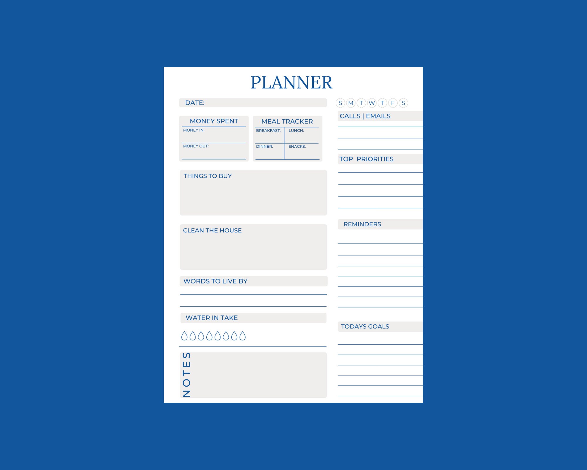 PDF Printable Daily Planner Schedule Planner Instant - Etsy