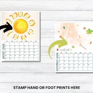 2026 12 Month Handprint Calendar, DIY Kid Toddler Baby Craft, Calendar ...