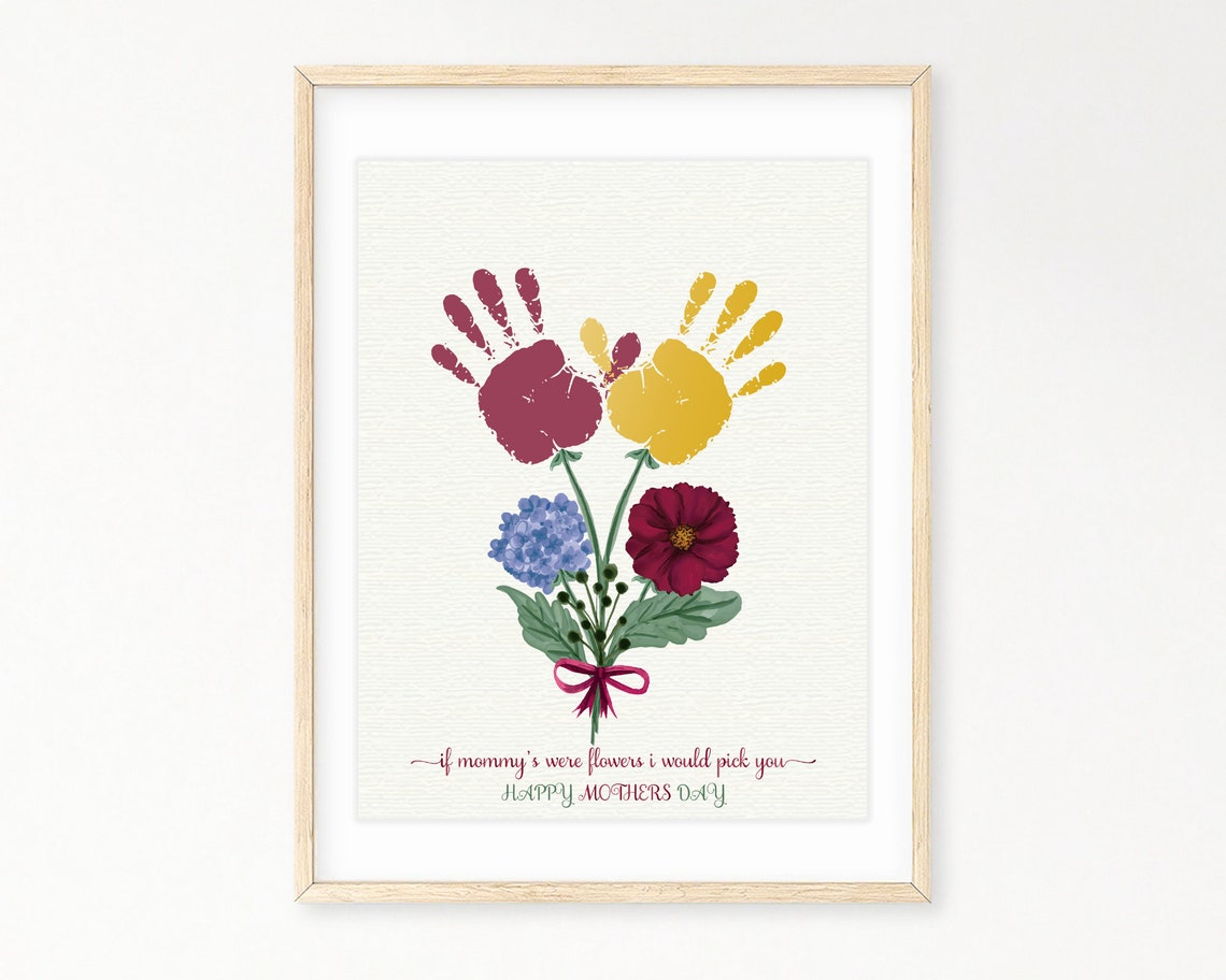 Mother's Day Flower Handprint Crafts Baby Toddler Kids - Etsy