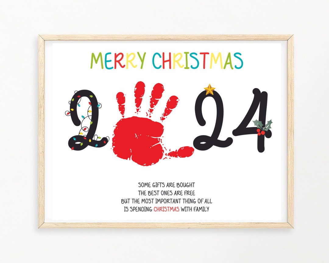 2024 Christmas Handprint, Baby Toddler Kids Art Crafts, First Xmas ...