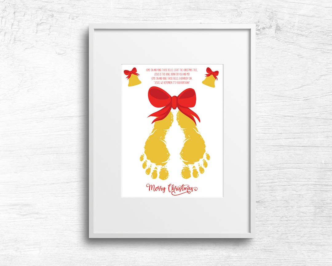 Christmas Bells Handprint Footprints, Baby Toddler Kids Art Crafts ...